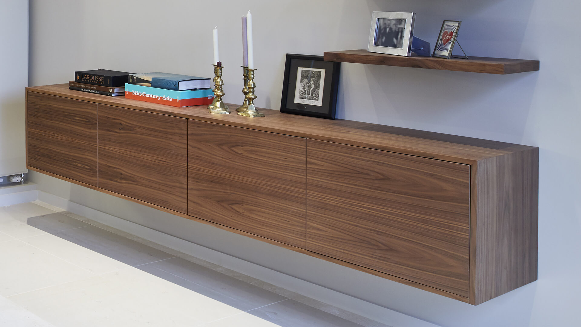 AV furniture Contemporary walnut wall mounted AV unit AV Soul